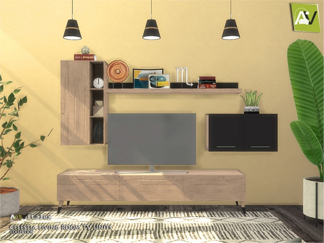 Celestia Living Room TV Units by ArtVitalex at TSR » Sims 4 Updates