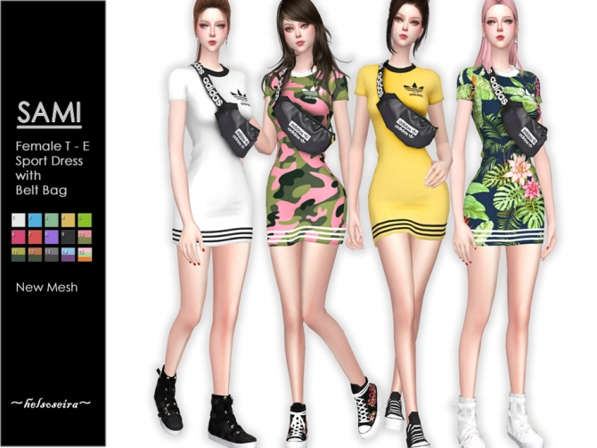 SAMI Sport Mini Dress by Helsoseira at TSR » Sims 4 Updates