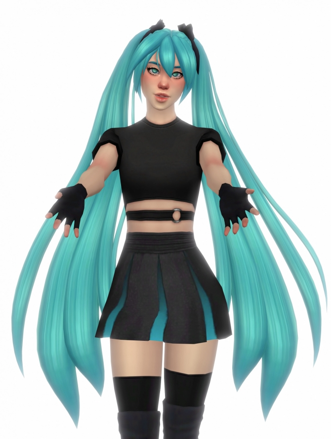 Miku hair at Simandy » Sims 4 Updates