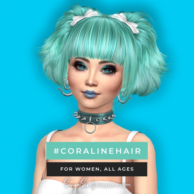 Coraline & Sky Hair + July Gifts at Sonya Sims » Sims 4 Updates