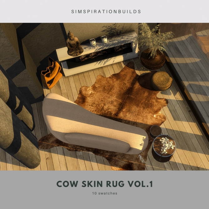 Cow skin rugs vol.1 at Simspiration Builds » Sims 4 Updates