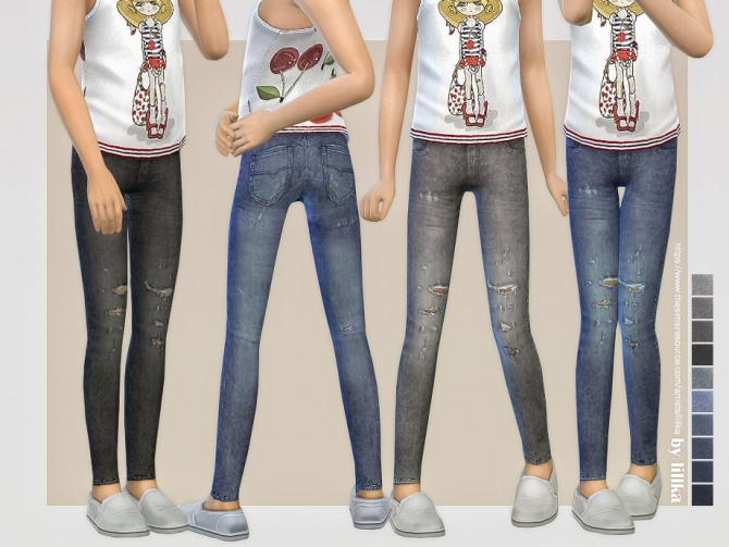 Skinny Jeans for Girls 08 by lillka at TSR » Sims 4 Updates