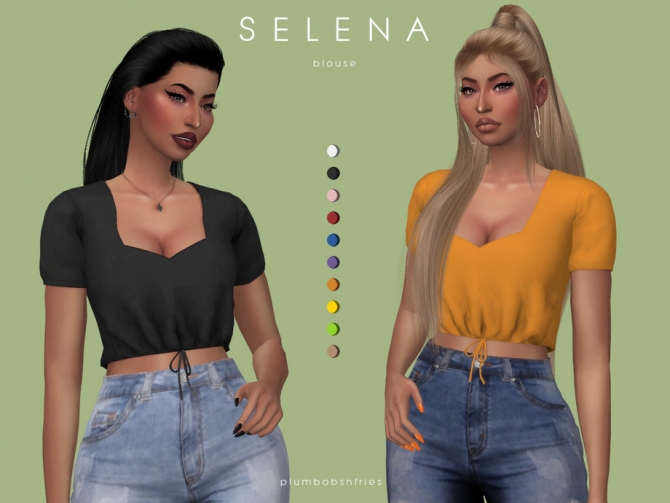 SELENA blouse by Plumbobs n Fries at TSR » Sims 4 Updates