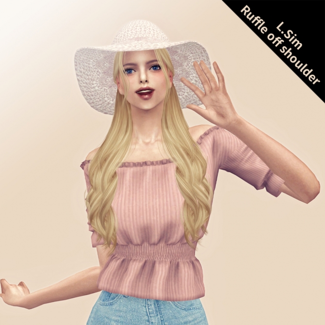 Ruffle off shoulder top at L.Sim » Sims 4 Updates