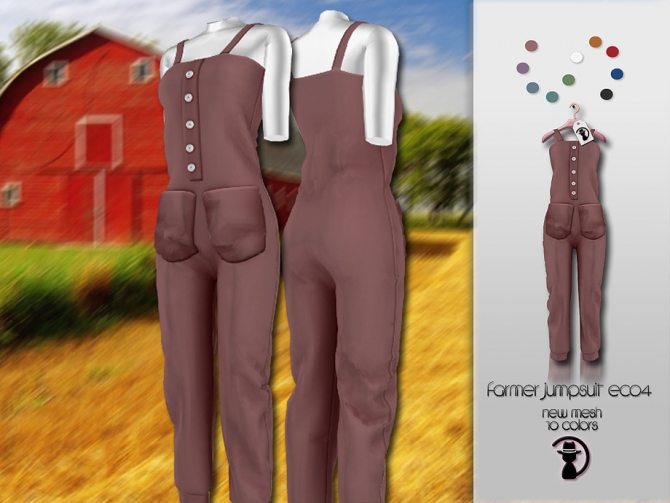 Farmer Jumpsuit EC04 by turksimmer at TSR » Sims 4 Updates