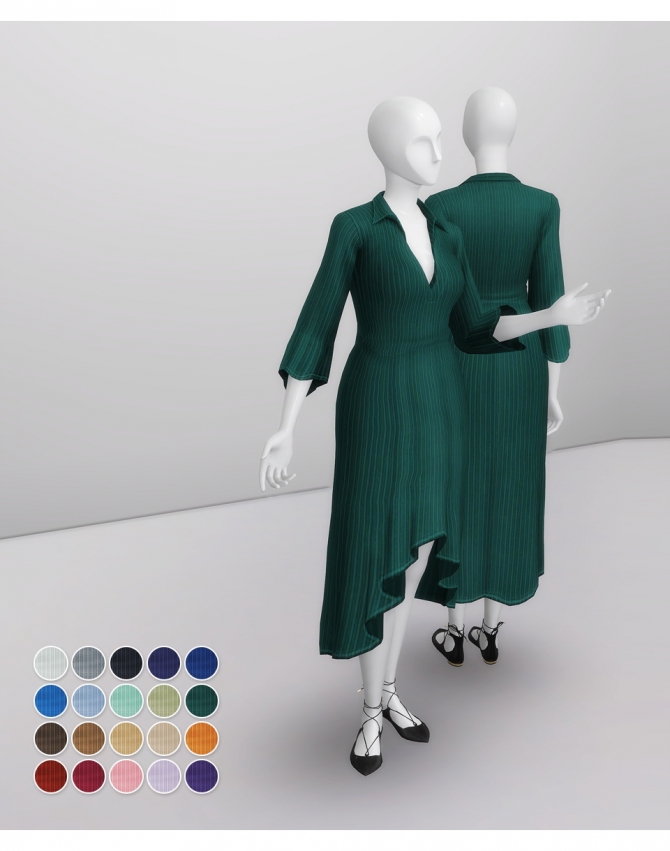 Summer Breeze Dress II Stripe at Rusty Nail » Sims 4 Updates