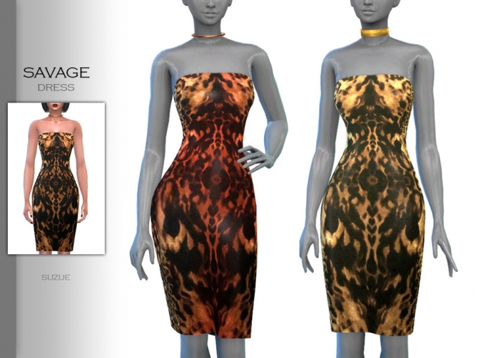 Savage Dress by Suzue at TSR » Sims 4 Updates