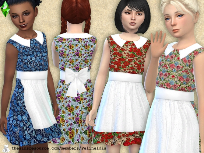 Farm Dress with Apron by Pelineldis at TSR » Sims 4 Updates