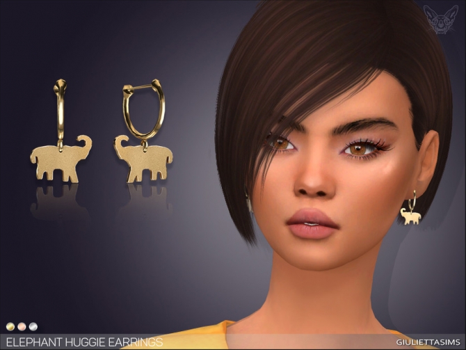 Elephant Huggie Earrings by feyona at TSR » Sims 4 Updates