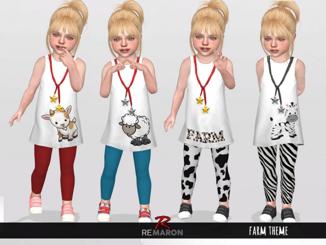 Farm Outfits for Girls 01 by remaron at TSR » Sims 4 Updates