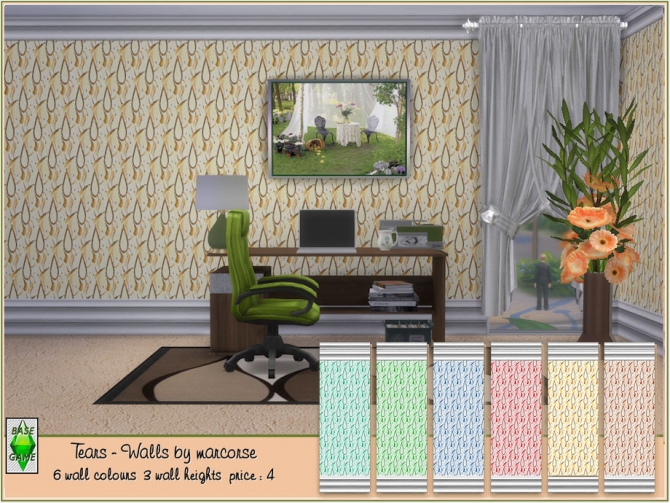 Tears walls by marcorse at TSR » Sims 4 Updates