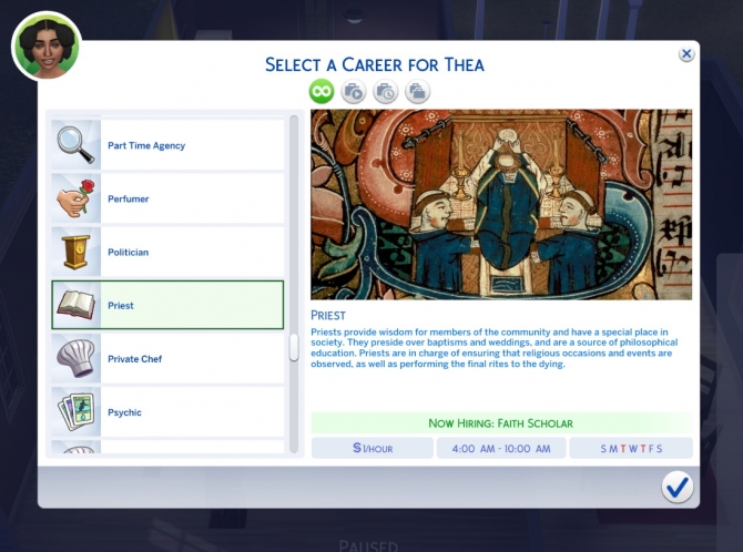 Priest Career mod by sokkarang at Mod The Sims » Sims 4 Updates