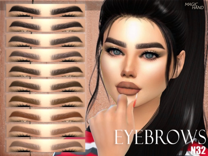 Eyebrows N32 by MagicHand at TSR » Sims 4 Updates