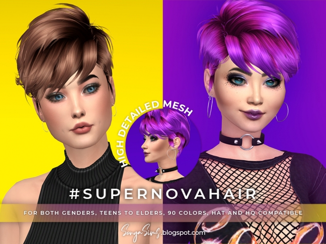 Supernova, Amanda & Sonia Hairs at Sonya Sims » Sims 4 Updates