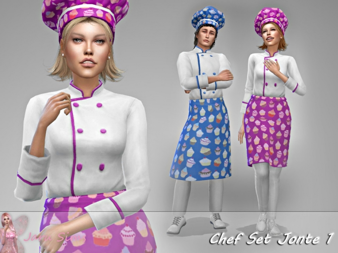 Apron and chef hat Jonte 1 by Jaru Sims at TSR » Sims 4 Updates