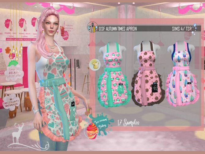 DSF AUTUMN TIMES APRON by DanSimsFantasy at TSR » Sims 4 Updates