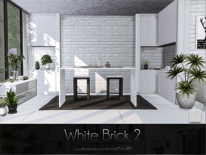 White Brick 2 Wall by Caroll91 at TSR » Sims 4 Updates