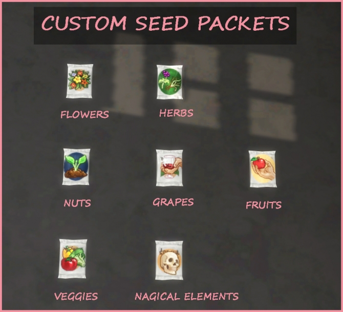 HARVESTABLE SEED PACKETS at Icemunmun » Sims 4 Updates