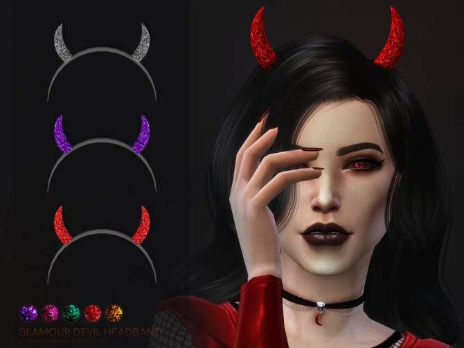 Glamour Devil headband by sugar owl at TSR » Sims 4 Updates