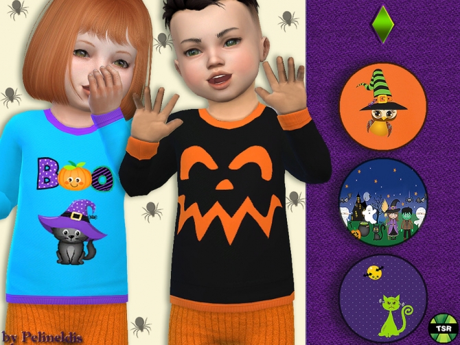 Toddler Halloween Sweatshirt by Pelineldis at TSR » Sims 4 Updates