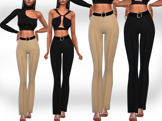 Cotton Trousers with Belt by Saliwa at TSR » Sims 4 Updates