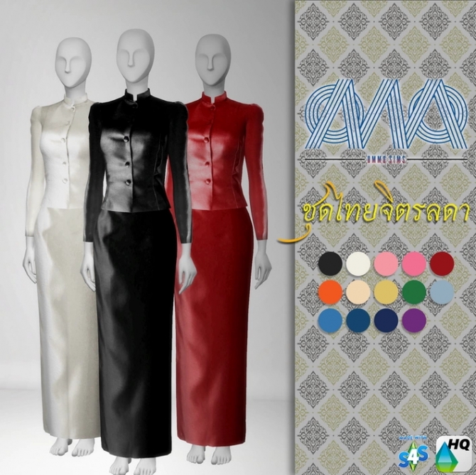 Thai Chitralada Traditional Dress at Ommo Sims » Sims 4 Updates