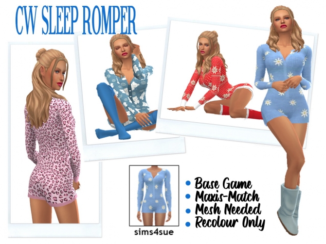 COLISWONDERLAND’S SLEEP ROMPER at Sims4Sue » Sims 4 Updates