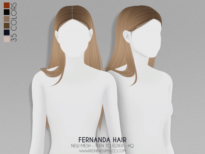 FERNANDA HAIR + KIDS AND TODDLER VERSION at REDHEADSIMS » Sims 4 Updates