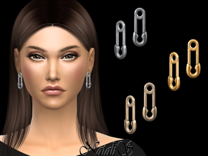 Safety pin earrings by NataliS at TSR » Sims 4 Updates