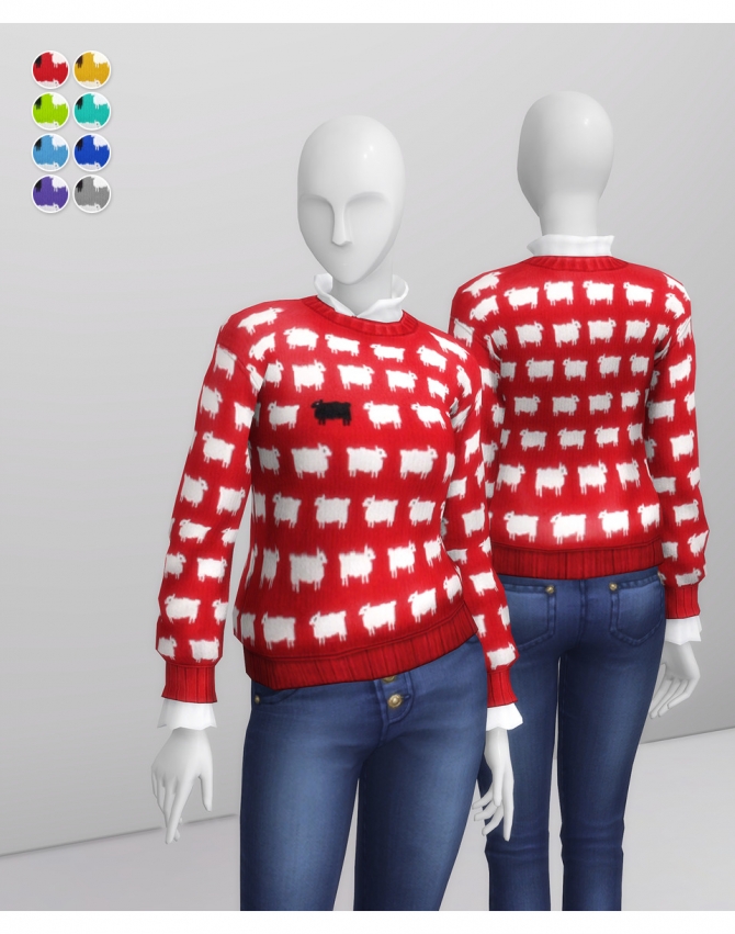 Sheep Pattern Sweater at Rusty Nail » Sims 4 Updates