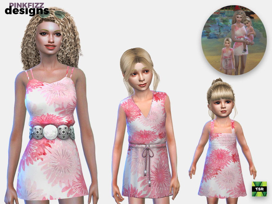 Mummy & Daughter Flower Set by Pinkfizzzzz at TSR » Sims 4 Updates