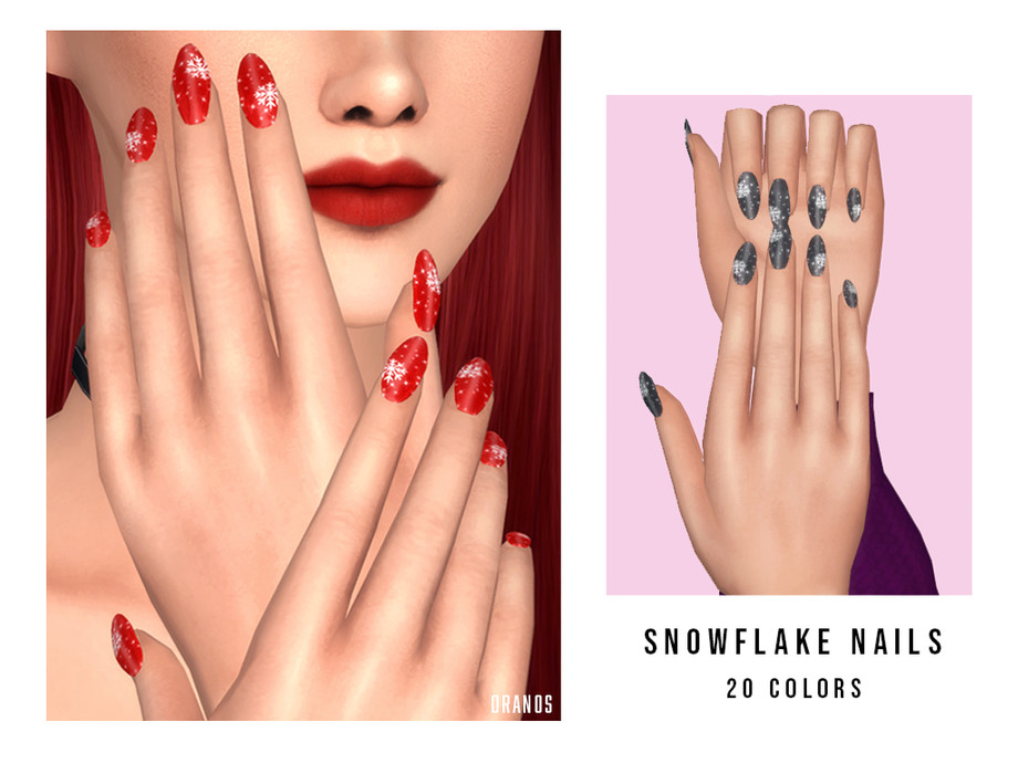 Snowflake Nails by OranosTR at TSR » Sims 4 Updates
