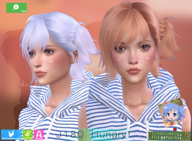 J180 Hungry hair at Newsea Sims 4 » Sims 4 Updates
