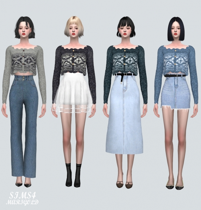 A Wave Cardigan at Marigold » Sims 4 Updates