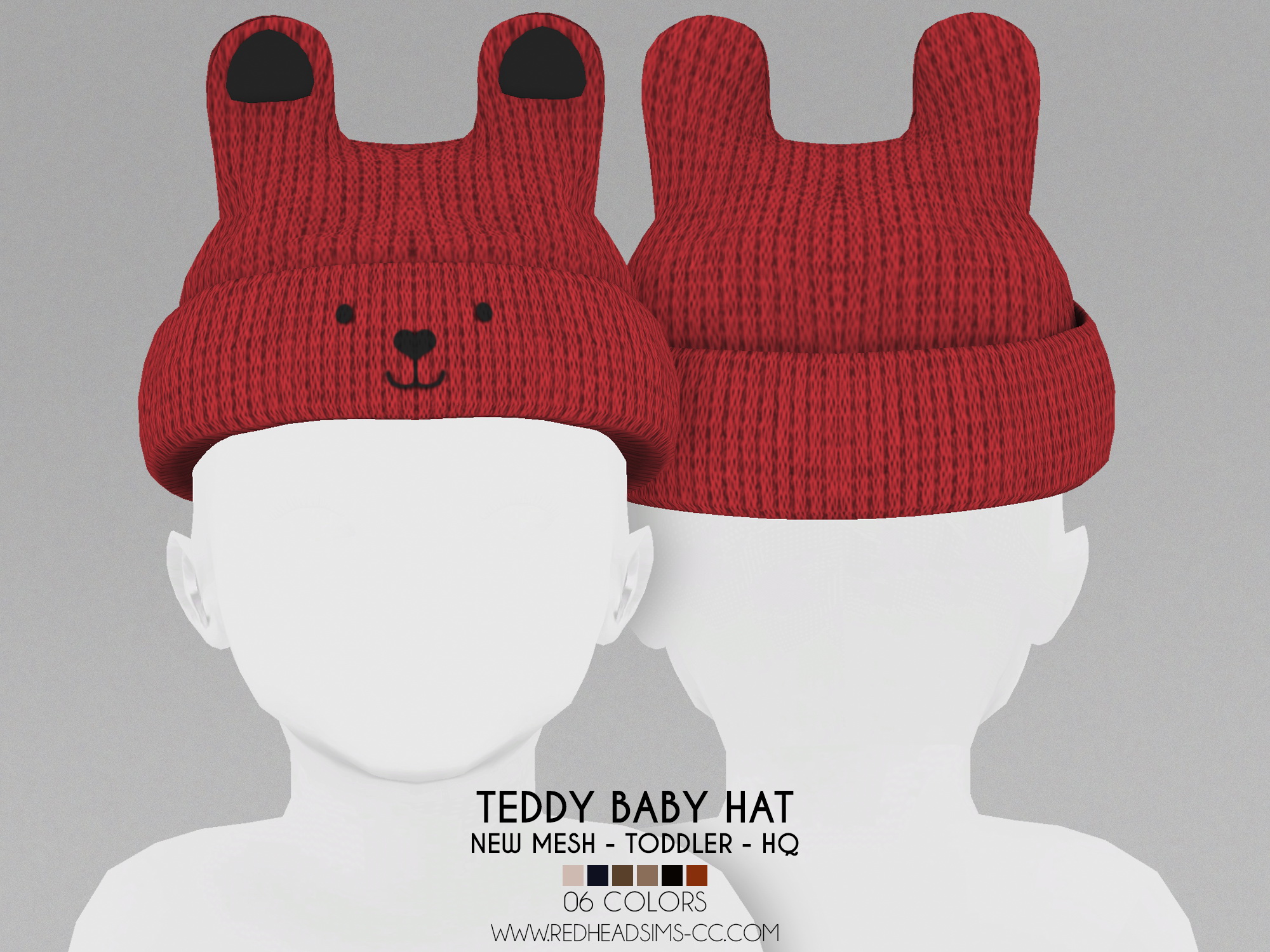 TODDLER TEDDY BABY HAT at REDHEADSIMS » Sims 4 Updates