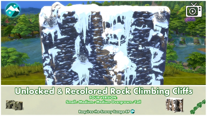 Rock Climbing Cliffs Unlocked & Recolored by Bakie at Mod The Sims ...