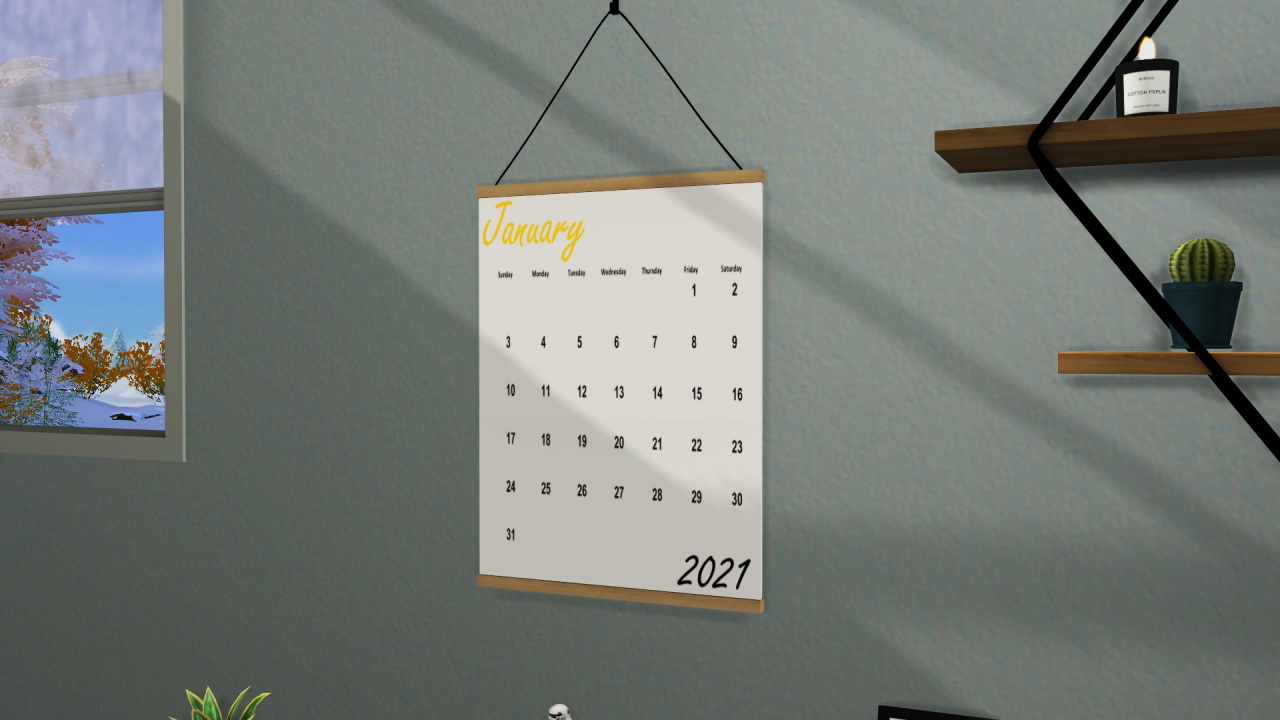 Desk and 2021 Wall Calendar at Sunkissedlilacs » Sims 4 Updates