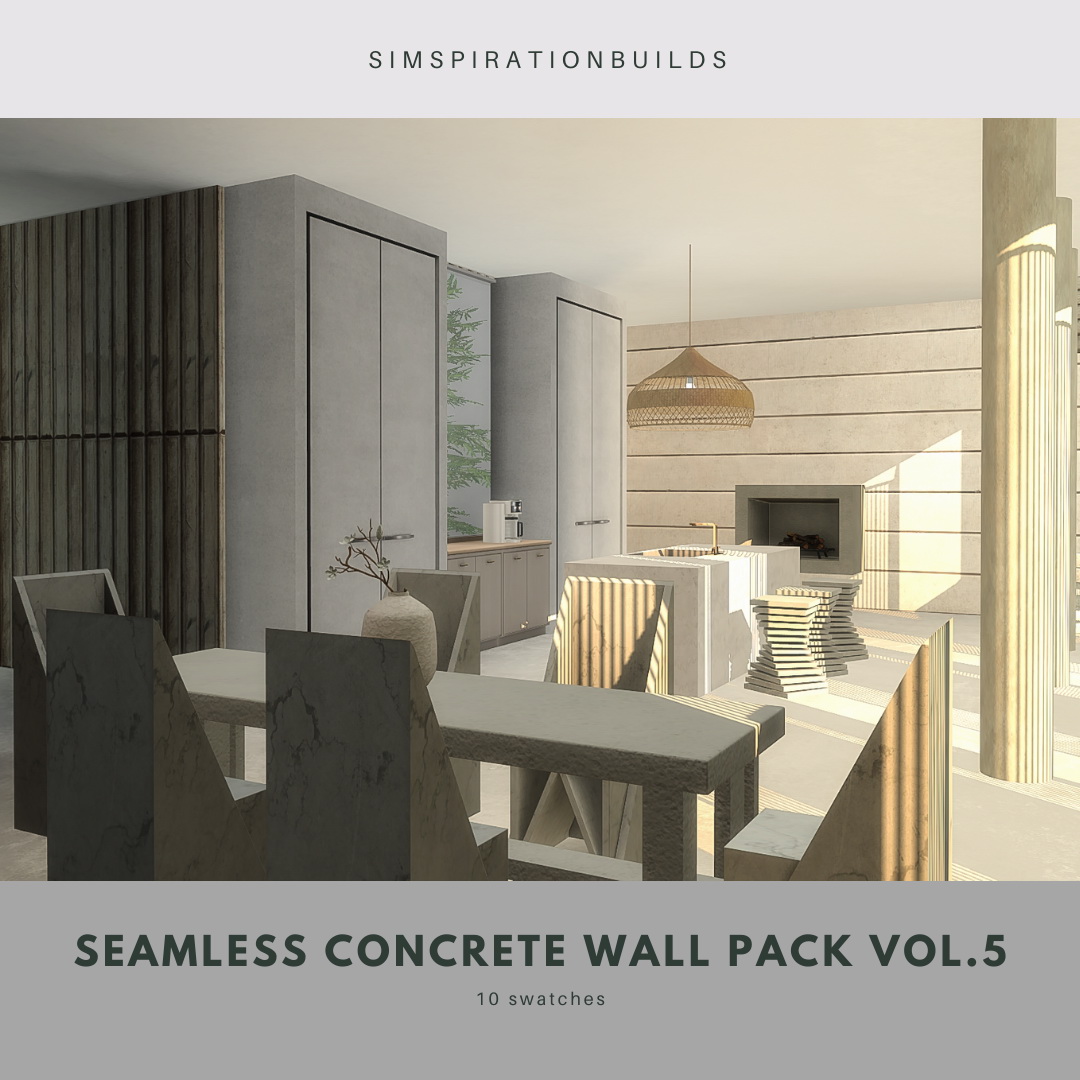 Seamless concrete wall pack vol.5 at Simspiration Builds » Sims 4 Updates