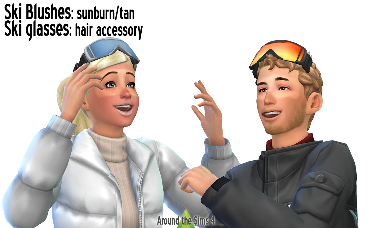 Ski glasses + sunburn & tan at Around the Sims 4 » Sims 4 Updates