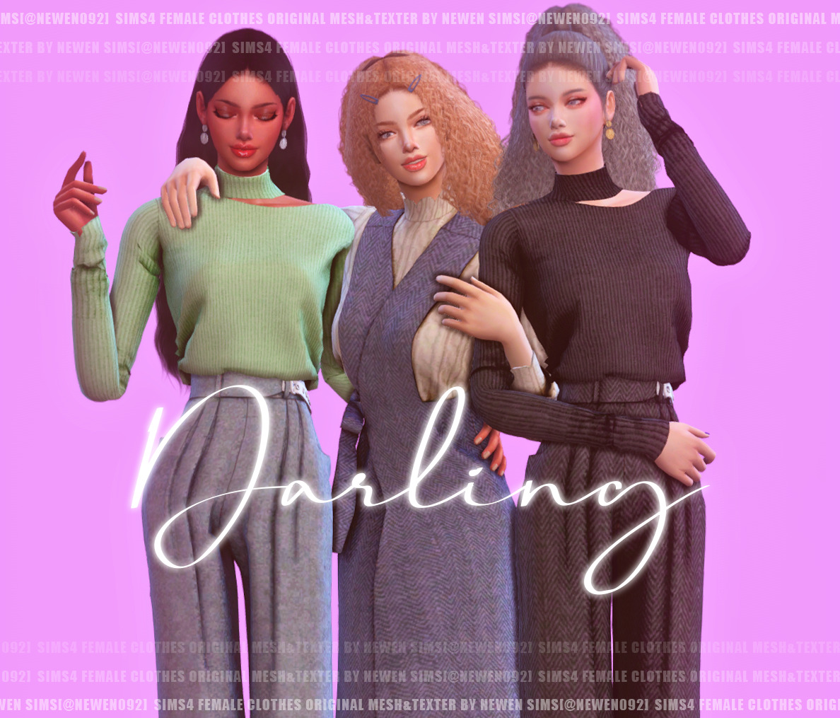 Darling clothes set at NEWEN » Sims 4 Updates
