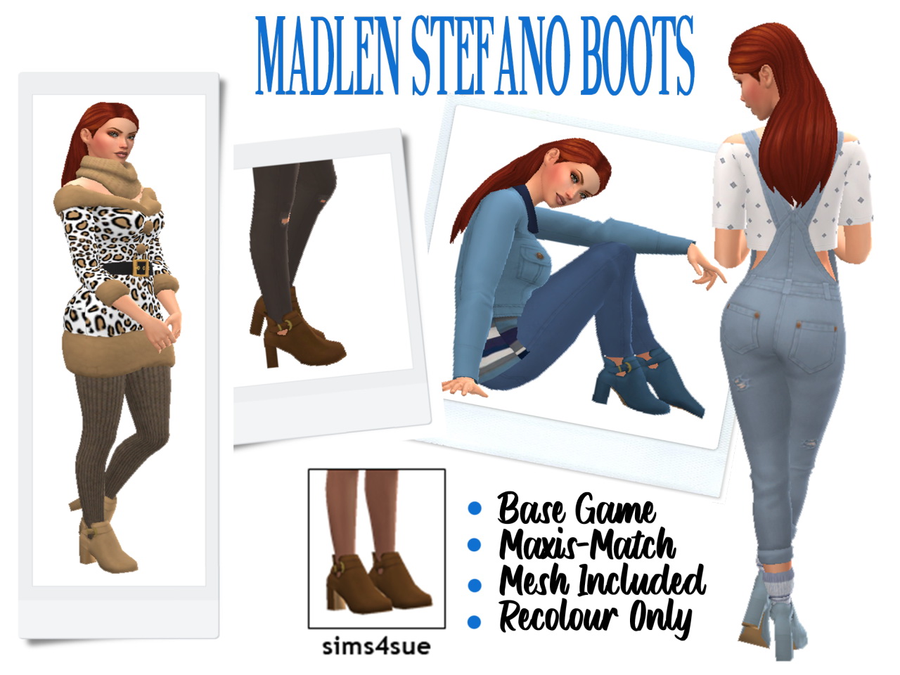 MADLEN’S STEFANO BOOTS at Sims4Sue » Sims 4 Updates