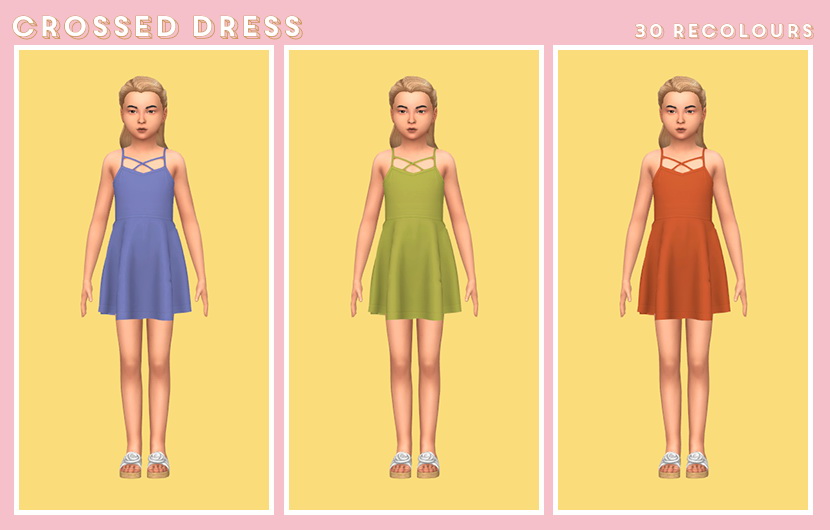 Crossed dress at Midnightskysims » Sims 4 Updates
