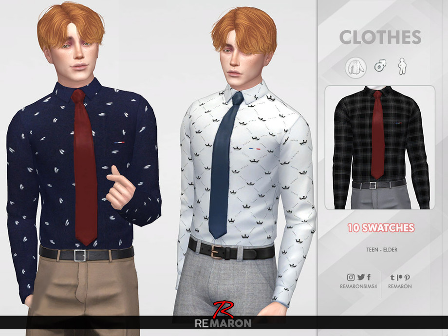 Formal Shirt for Men 02 by remaron at TSR » Sims 4 Updates