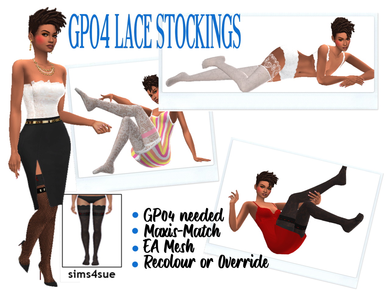 GP04 LACE STOCKINGS at Sims4Sue » Sims 4 Updates