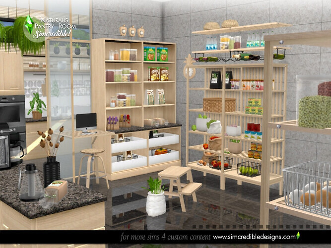 Naturalis Pantry Room by SIMcredible at TSR » Sims 4 Updates