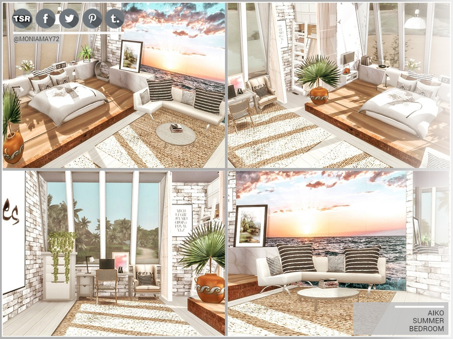 Aiko Summer Bedroom by Moniamay72 at TSR » Sims 4 Updates