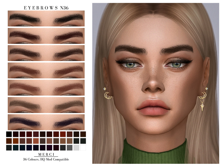 Eyebrows N36 by Merci at TSR » Sims 4 Updates