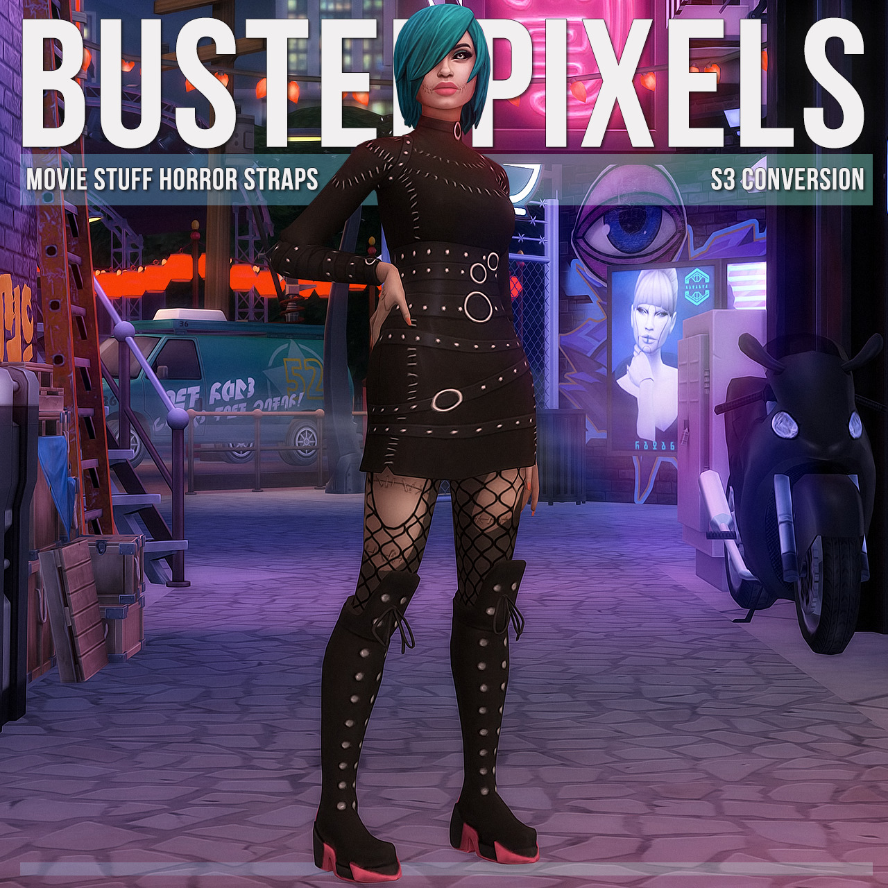 Movie Stuff Straps Dress at Busted Pixels » Sims 4 Updates