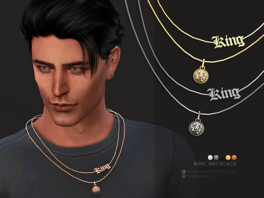 King necklace by sugar owl at TSR » Sims 4 Updates