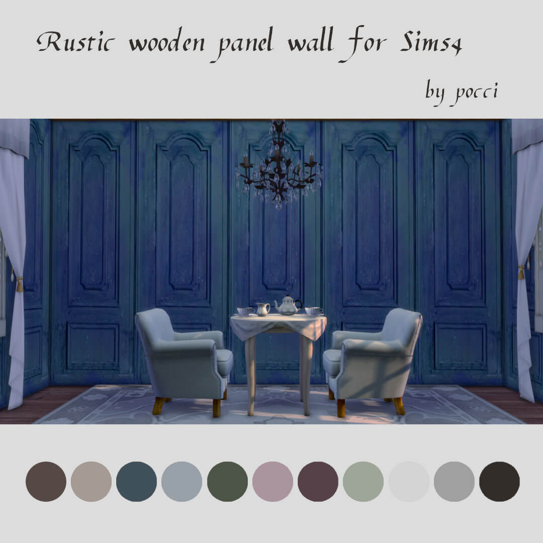 Rustic wooden panel wall by pocci at Garden Breeze Sims 4 » Sims 4 Updates